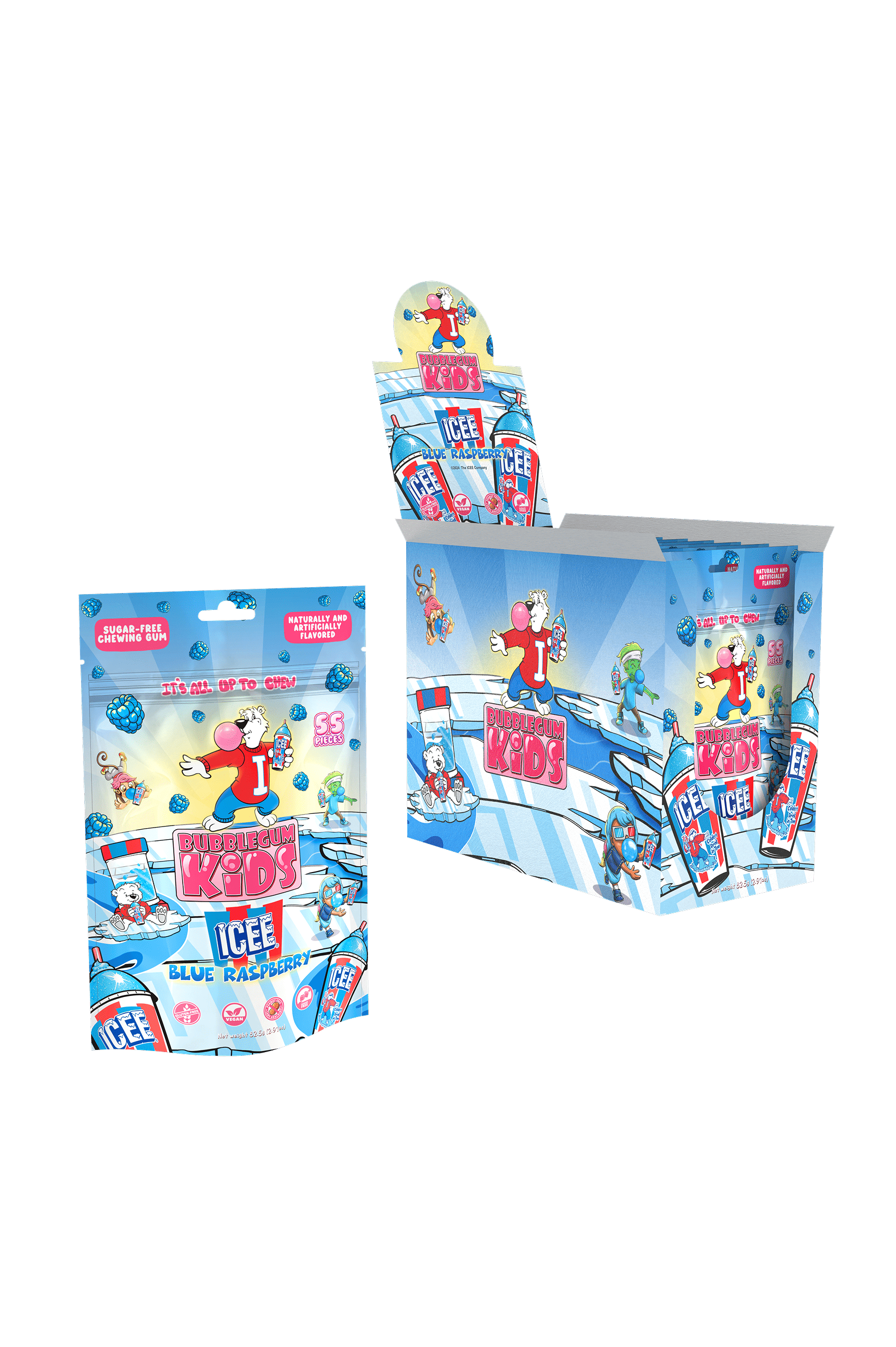 ICEE Blue Raspberry Gum - 10 Pack – Bubblegum Kids